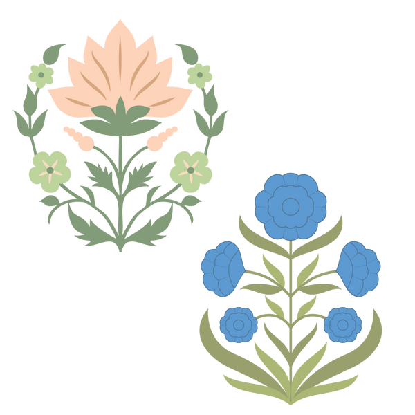 Block Print Flowers for Print – Shuler Studio