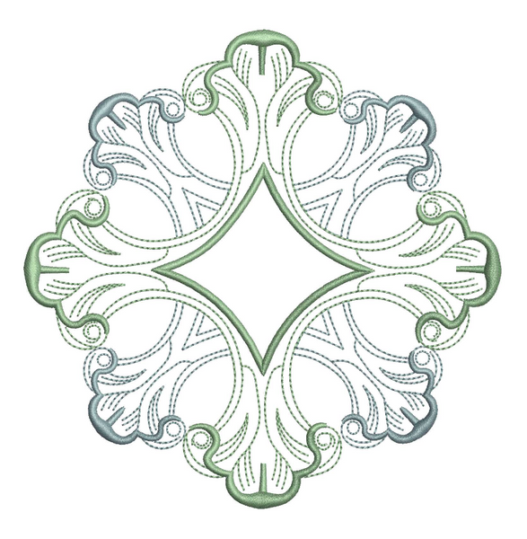 Cartouche Diamond Scroll for Embroidery – Shuler Studio