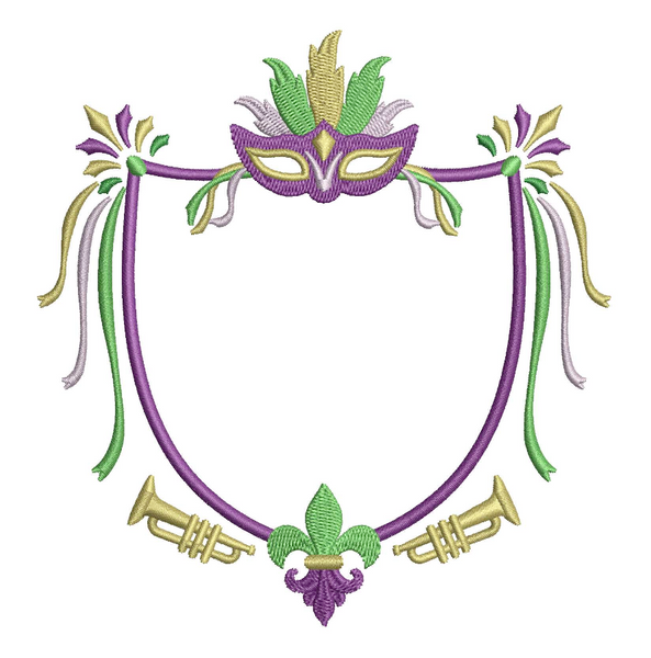 Mardi Gras Crest for Embroidery – Shuler Studio