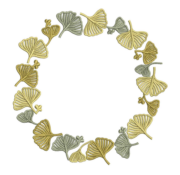 Gingko Wreath for Embroidery – Shuler Studio